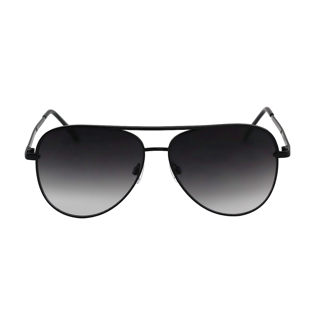 Flawless Large Flat Lens Mirror Gradient Lens Aviator Sunglasses for Men and Women (Black Ombre)