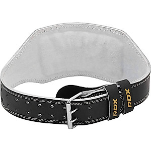 RDX Weight Lifting Belt Gym Exercise Workout, 6 inch Leather Padded Lumbar Back Support Men Women, 10 Adjustable Holes, Powerlifting Bodybuilding Deadlift, Squat Fitness Strength Training Equipment