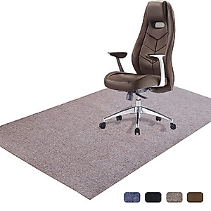 BREENHILL Area Rug 47"x27", Office Chair Mat for Hard FloorsAnti-Slip,Light Brown Low Pile Desk Rug for Rolling Chair,Floor Protectors for Chairs
