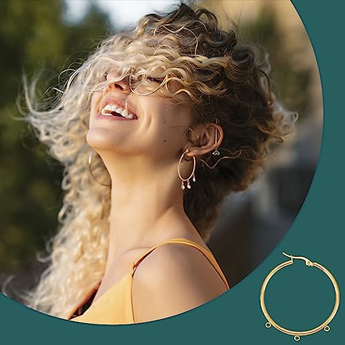 UNICRAFTALE 12 Pcs 2 Colors 304 Stainless Steel Huggie Hoop Earrings Findings 12 Gauge Large Hoop Earrings DIY Hypoallergenic Huggie Earrings with 3 Loops for Women DIY Earring Jewelry Making