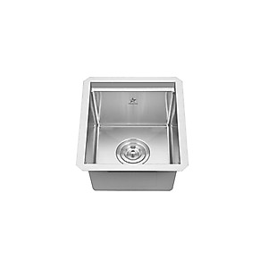 STARSTAR Workstation Ledge Undermount Single Bowl 304 Stainless Steel Kitchen/Yard/Bar/Laundry/Office Sink, With Grid, Cutting Board, Strainer with Basket (14 x 18 x 8)