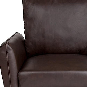Flash Furniture Milton Park Upholstered Plush Pillow Back Arm Chair in Brown LeatherSoft