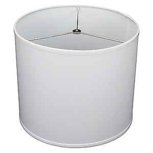 FenchelShades.com 14" Top Diameter x 14" Bottom Diameter 12" Height Cylinder Drum Lampshade USA Made (Linen White)