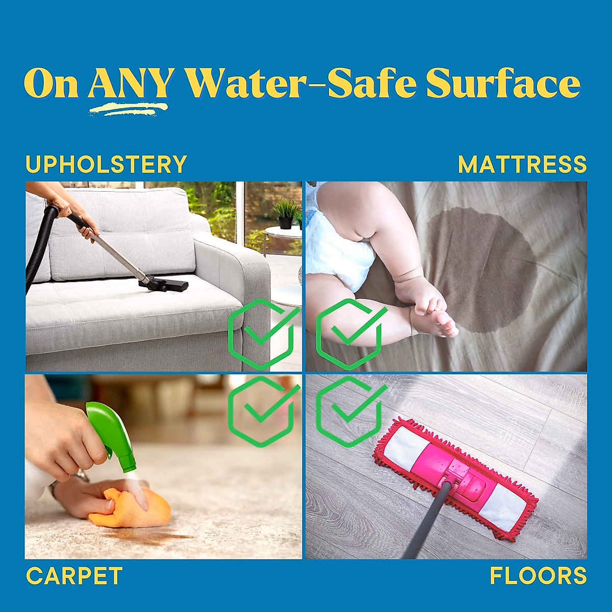 Good Life Solutions Natural Odor and Stain Remover Spray - Unscented Plant-Based Child and Pet Safe Cleaner Earth-Friendly Odor Eliminator Eco Cleaning Products for Home, Carpet, Upholstery 16 oz