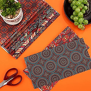 10 Pieces African Fabric Fat Quarters 10 x 10 Inches/ 25 x 25 cm, African Ankara Wax Print Fabric, Ankara Print Fabric for Sewing, Face Covering Make, Craft Projects and Patch Work DIY