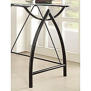 OSP Home Furnishings Newport L-Shaped Computer Desk with Frosted Tempered Glass Top and Black Powder Coated Steel Frame (NWP25L-BK)
