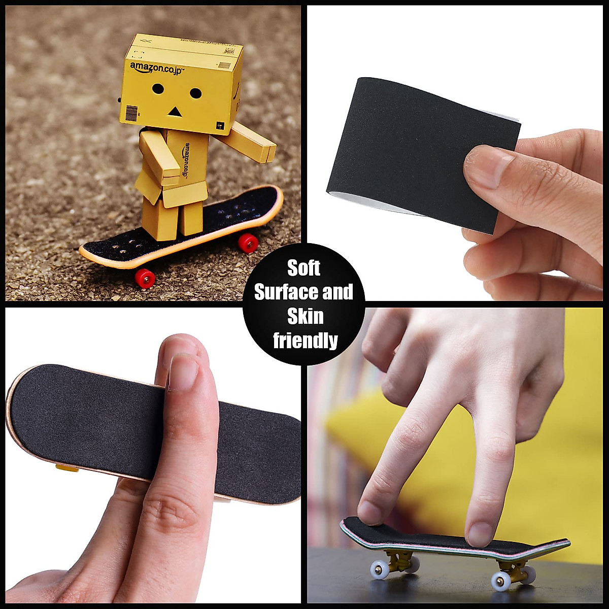 30 Pcs Fingerboard Foam Grip Tape Adhesive Foam Fingerboard Stickers Uncut Foam Tape for Fingerboard Finger Toy Skateboard, 36 x 110 mm