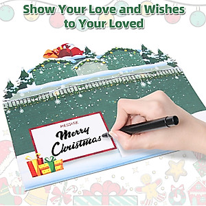 XTF2015 Christmas Greeting Cards Christmas Gift 3D Pop Up Christmas Gift Card with Musical & Christmas Home Animated Lights, Plays 3 Christmas Melody with Matching Flashing Lights