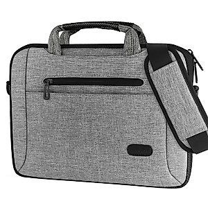 ProCase 14-15.6 Inch Laptop Bag Messenger Shoulder Bag Briefcase Sleeve Case for MacBook Pro 16" / Surface Book 3 15", 14 15 15.6 Inch Laptop Ultrabook Notebook MacBook Chromebook Computer –Grey
