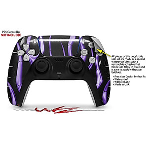 WraptorSkinz Skin Wrap compatible with Sony PS5 DualSense Controller Metal Flames Purple (CONTROLLER NOT INCLUDED)