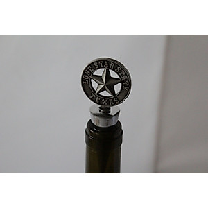 River Edge Texas Lone Star State Concho Metal Wine Bottle Stopper Cork