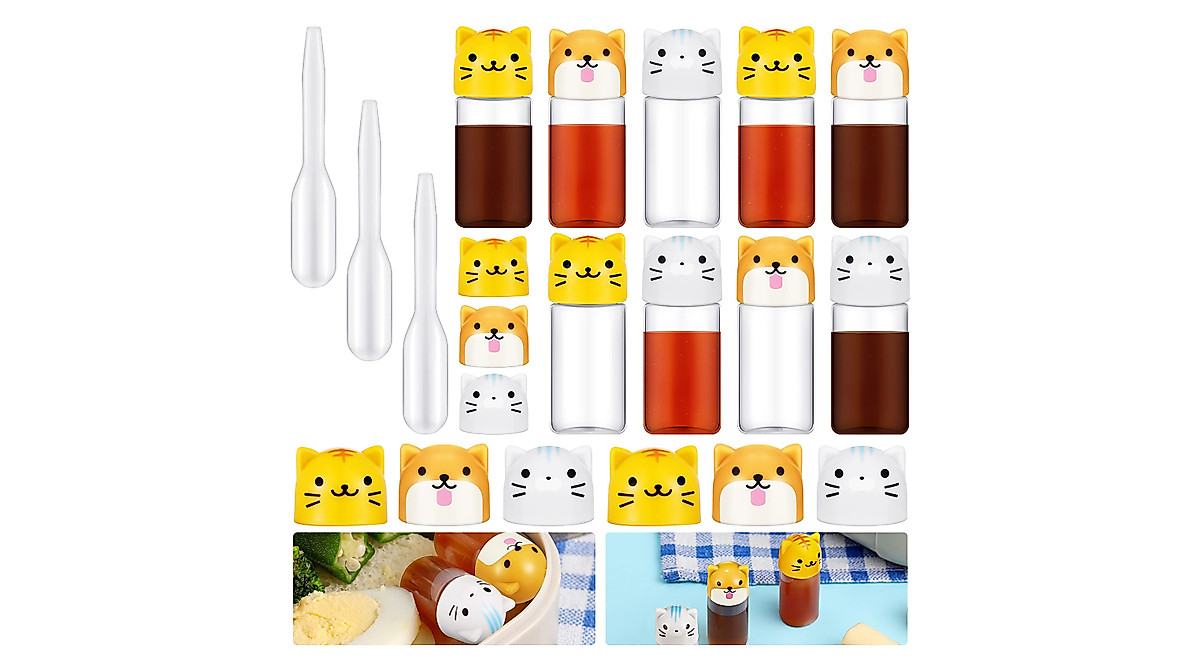 Cute Animal Mini Condiment Bottles for Kids Lunch Box