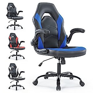 OLIXIS PU Leather Padded Blue Black Gaming Office Desk Chair