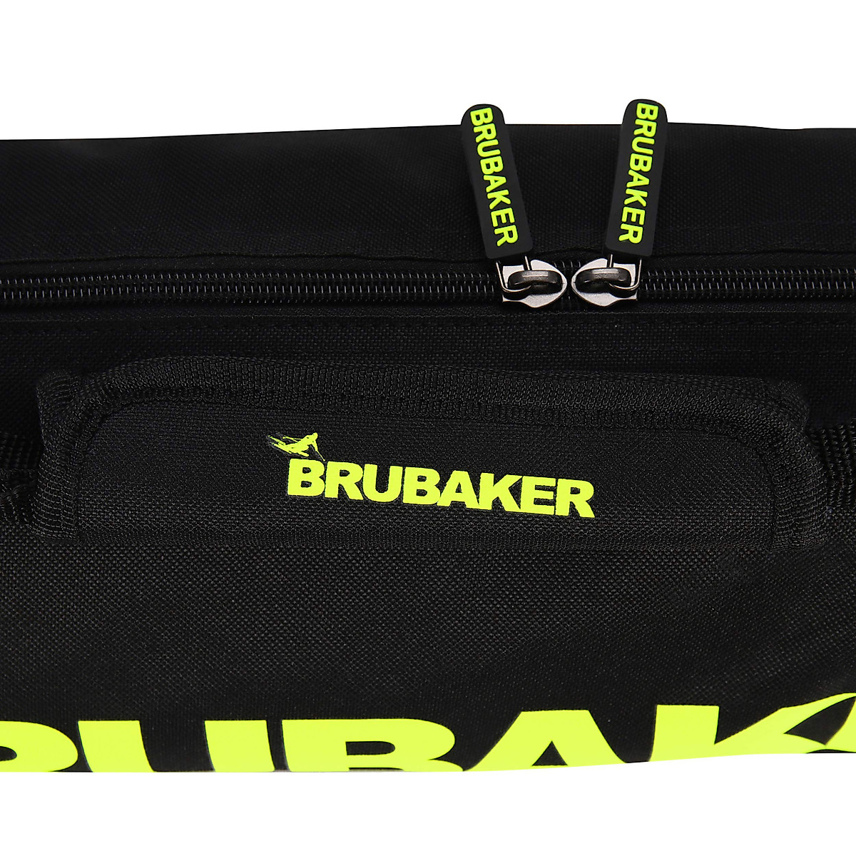 BRUBAKER XC Touring Cross-Country Ski Bag for 1 Pair of Skis and 1 Pair of Poles - Black/Neon Yellow - 76 7/8 Inches / 195 Cm