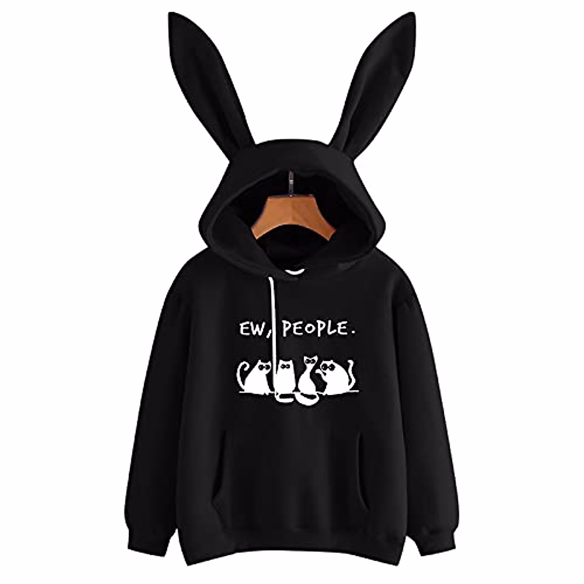 Hemlock Women Teen Girls Cute Hoodie Long Sleeve Rabbit Hooded Sweatshirt Juniors School Hooded Pullover Tops Pocket