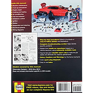 Chevrolet Camaro (10-15) Haynes Repair Manual (Does not include information specific to Z28 models. Includes thorough vehicle coverage apart from the specific exclusion noted) (Haynes Automotive)