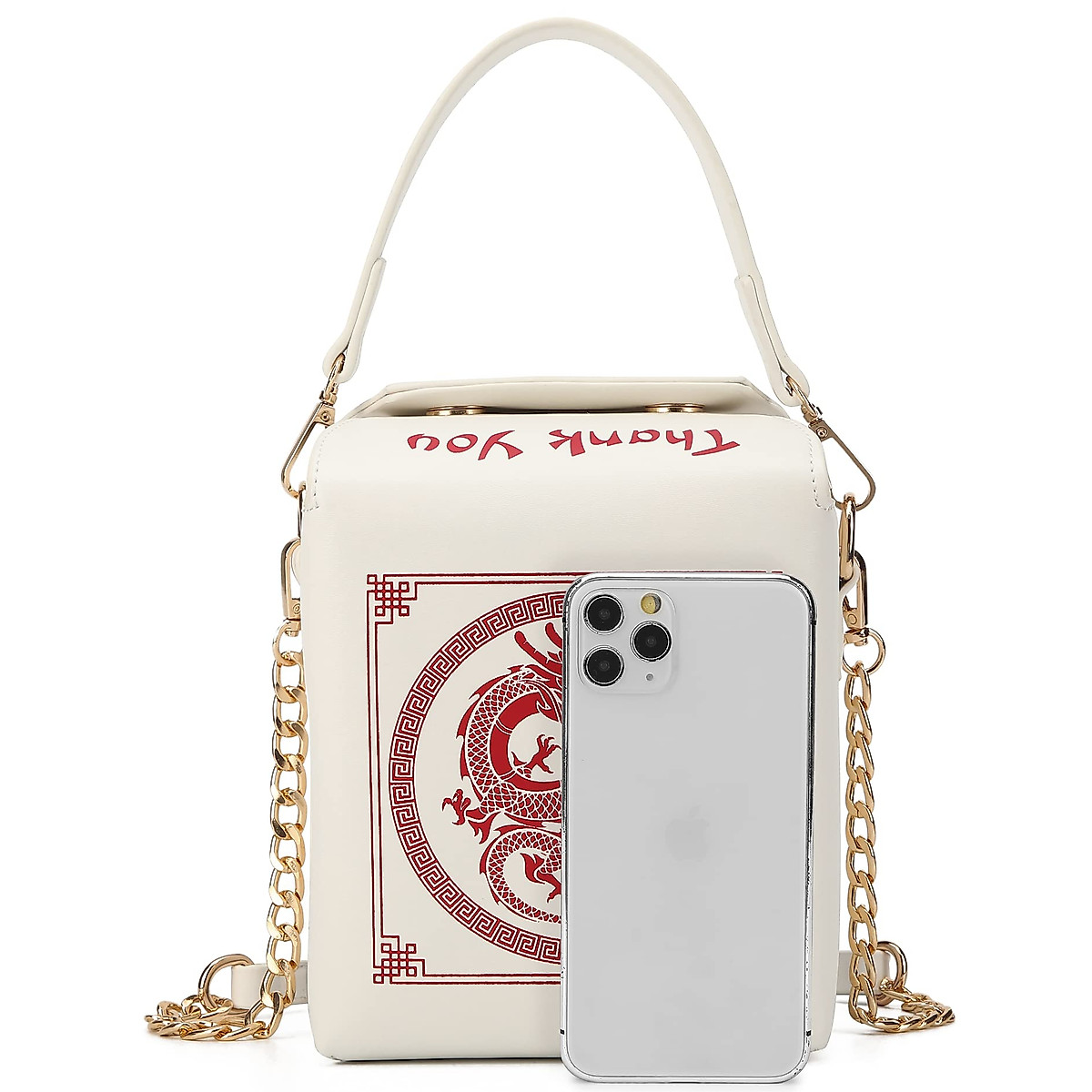 lola mae Chinese Takeout Box Crossbody Bag for Women Novelty to go Case Messenger Shoulder Purse Fun Naughty Handbag (N3329)