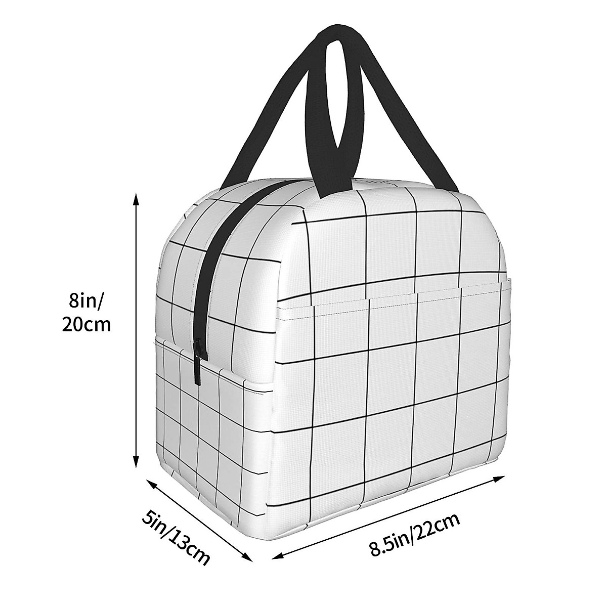 White Checkered Bags, Reusable Snack Bag Food Container For Boys Girls Men Women School Work Travel Picnic Waterproof Outdoors Game Handbags For Adults