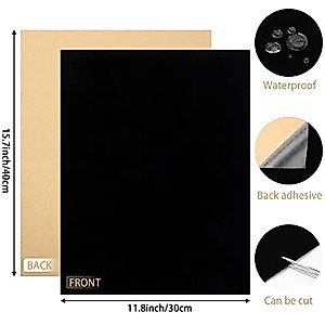 Black Self Adhesive Felt Sheets,UPINS 8PCS 15.7 × 11.8 inch Soft Velvet Felt Fabric Sticky Back Felt for Jewelry Box Drawer Liner and DIY Crafts