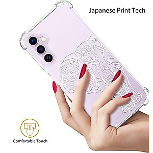Topgraph Compatible with Samsung Galaxy S23 Plus Case Cute Clear for Women Girls, S23+ Designer Transparent Phone Cover Design (Beautiful Elephant Line Art)