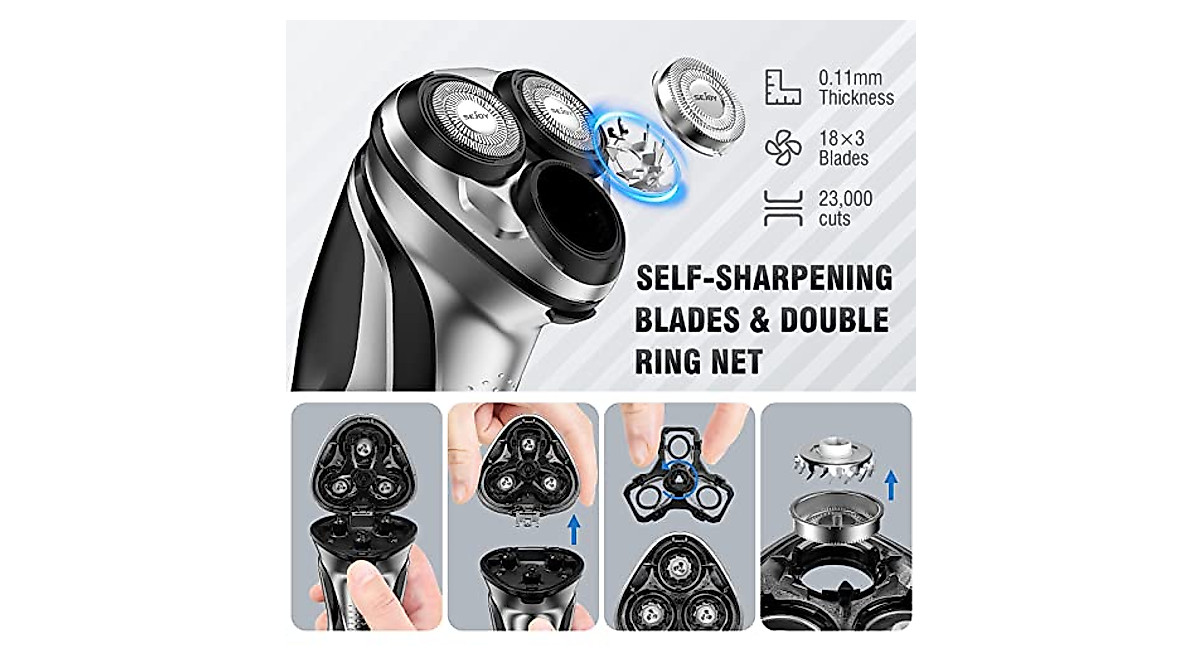 Electric Men’s Razor with 3D Floating Head and Fast Charging