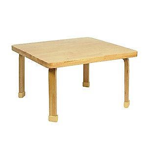 Children’s Factory NaturalWood 30" Square 18" H Toddler Table, AB7800L18, Girls and Boys Homeschool, Preschool and Daycare Furniture, Kids Playroom Activity Table