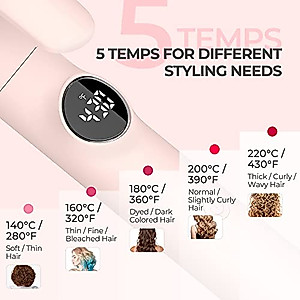 Curling Iron Set, TYMO Interchangeable Curling Wand with 3 Barrels (0.5’’ to 1.5’’), 5 Temp Settings with Intelligent Temp Control, Dual Voltage Hair Curler for All Hair Types