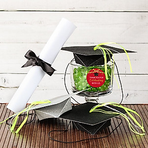 2" Red and Gold Graduation Thank You Stickers, 50 Congrats Grad Party Round Favor Sticker Labels.