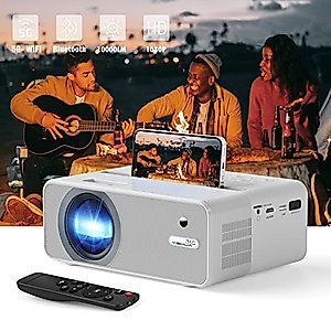 YEHUA WiFi Projector, 4K HD Outdoor Projector Mini Projector with Remote, 1080P & 160" Screen Supported, Movie Home Theater for TV Stick, Laptop,PC, iOS & Android, PS4, HDMI, USB, AUX, AV