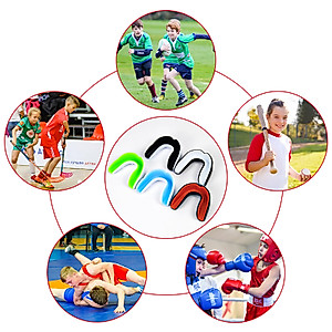 MENOLY Youth Mouth Guard - 5 Packs Football Mouth Guard, BPA Free Mouth Guard with Portable Case, Mouth Guard Sports for Boxing, Basketball, Lacrosse, MMA, Hockey, Wrestling, Soccer