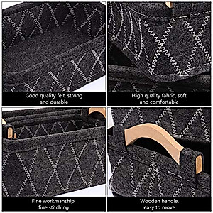 Cabilock Drawer Organizer Collapsible Storage Basket Felt Fabric Baskets Storage Bins Organizer Boxes Containers for Underwear Socks Bra Towel Toiletry Storage Basket with Handles 3 Pcs Shelf Bracket