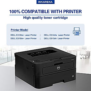 E310 E514 E515 Toner Cartridge Replacement for Dell E310dw E514dw E515dw E515dn Printer Compatible Toner Cartridges (for Dell PVTHG, 593-BBKD, P7RMX) 2,600 Pages - by Inkarena