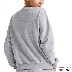 Champion Women's Sweatshirt, Powerblend, Crewneck, Sweatshirt for Women, Script (Reg. or Plus)