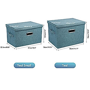 HUATK Small Storage Boxes with Lids for Organizing 4Pack Storage Baskets for Shelves, Closet organization Bins for Office, Bedroom, Closet, Toys