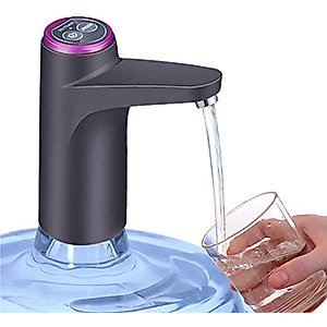 Cozy BlueWater Dispenser, Portable Water Bottle Pump for Universal 3, 4 and 5 Gallon with USB Electric Charging and Automatic Off Switch (Black)