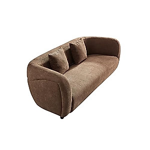 M MEETAKING 88.6'' Modern Texudo Sofa, 3-Seater Sofa with High Armrests,Luxury Curved Sofa, Oversized Boucle Sofa Couch, Modern Sofa for Living Room, Bedroom, Dining Room, Office, Guestroom (Camel)