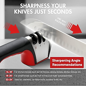 Simple Deluxe 4-in-1 Kitchen Knife Sharpener 4 Stage Knife Scissor Sharpener with a Pair of Cut-Resistant Glove to Repair, Restore, Sharp, Polish Blades, 2-Pack