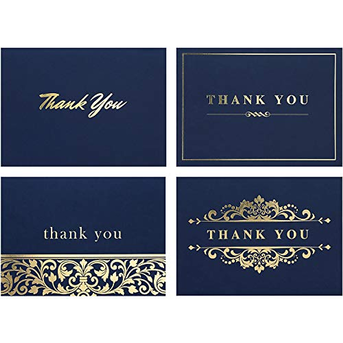 Spark Ink 100 Thank You Cards with Envelopes Bulk, Thank You Notes, Elegant Blank Cards & Envelopes, for Small Business, Wedding, Gift Cards, Christmas, Graduation, Bridal & Baby Shower, Funeral, 4x6