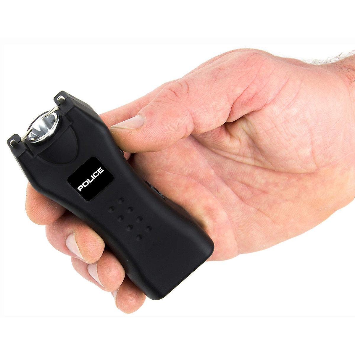 Police Stun Gun 618 - Mini Rechargeable with LED Flashlight, Black