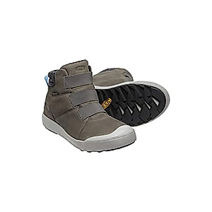 KEEN Women's Elle Winter Mid Height Insulated Waterproof Pull On Ankle Boots, Steel Grey/Blue Shadow, 10