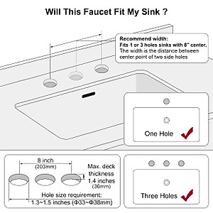 Derengge Kitchen Sink Faucet,Single Handle Spring High Arc Kitchen Faucet with Deck Plate for Farmhouse, Camper, Laundry, Rv, Bar,1 Hole or 3 Hole Installation,Polished Nickel Faucet,KF-5025-PN
