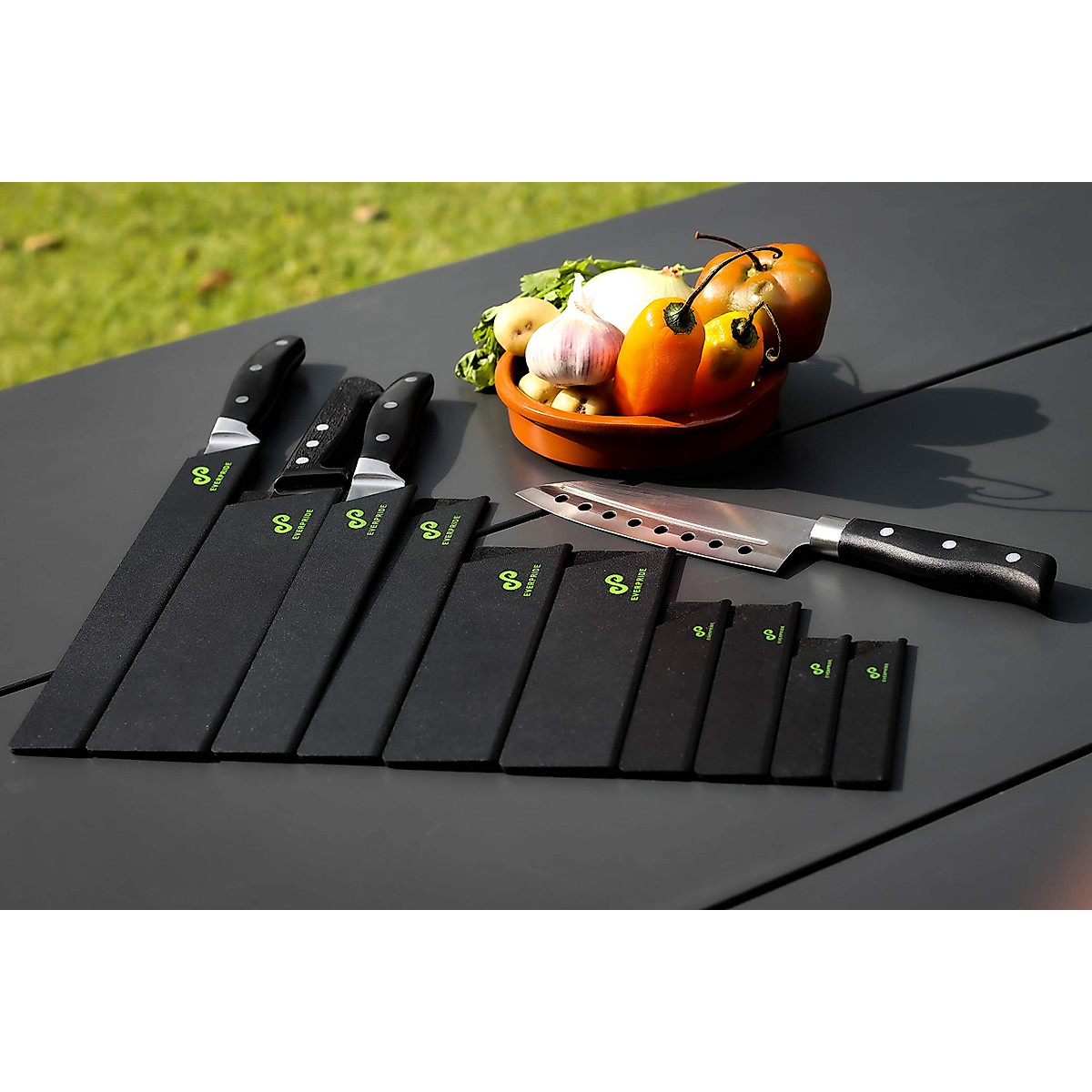 EVERPRIDE Chef Knife Sheath Set (10-Piece Set) Universal Blade Edge Cover Guards for Chef’s and Kitchen Knives – Durable, BPA-Free, Felt Lined, Sturdy ABS Plastic – Knives Not Included