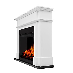 Real Flame White 8060E Harlan Grand Electric Fireplace, Large