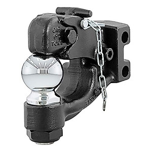 CURT 45920 Channel Mount Pintle Attachment with 2-5/16-Inch Ball, 13,000 lbs, Shank Required , Black