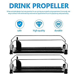 Supermarket Shelf Pusher Beverage Shelf Glide Fridge Drink Dispenser 2pcs Water Bottle Soda Can Organizer Self Pushing for Home Kitchen Refrigerator 340-350MM