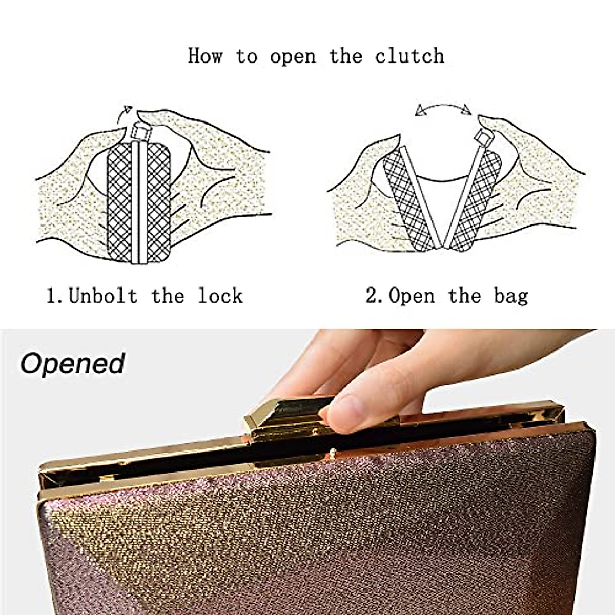 Svtose Glitter Clutch Purses for Women, Women's Evening Handbags (purple)