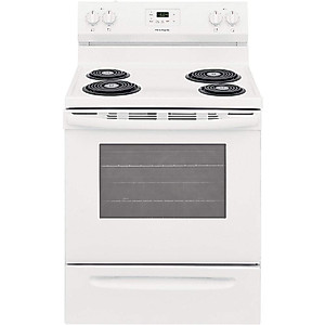 Frigidaire FCRC3012AW 30" Electric Range with 4 Coil Elements 5.3 cu. ft. Oven Capacity Store-More Storage Drawer Electronic Kitchen Timer in White