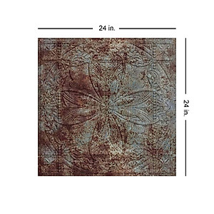 From Plain To Beautiful In Hours 337otr-24x24-10 Helena PVC 2' x 2' Lay-in or Glue-up Ceiling Tile (Covers / 40 sq.ft), Old Tin Roof, 10