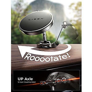 LISEN Strongest Magnetic Car Mount 360° Rotatable Dash Cell Phone Holder Car Hands Free *2