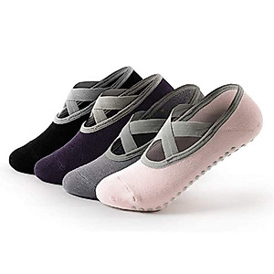 Yinxily Non Slip Yoga Socks for Women,Sticky Sock for Pilates & Pure Barre & Walking & Bikram Fitness Socks with Grips